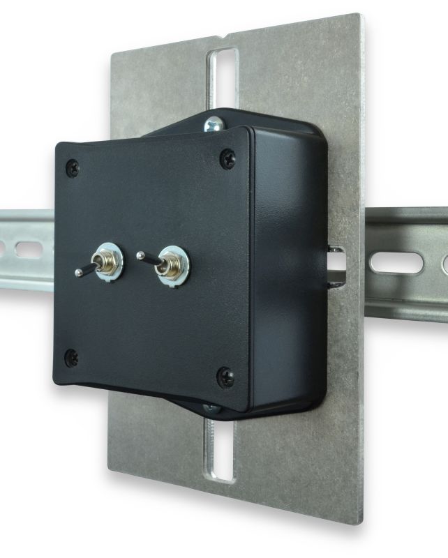 4.0" x 6.0" DIN Rail Mounting Plate with Cage Nut Slots and Standoffs ...