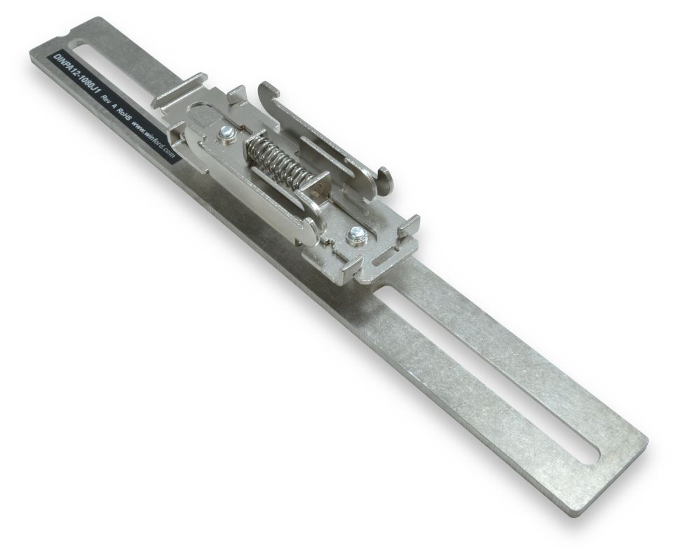 1.0" x 8.0" DIN Rail Mounting Plate with Cage Nut Slots and Standoffs ...