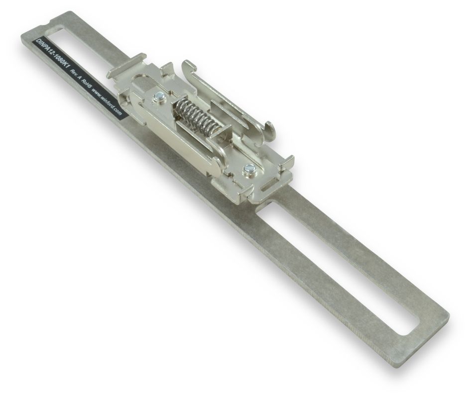 1.0" x 8.0" DIN Rail Mounting Plate with Cage Nut Slots and Standoffs ...