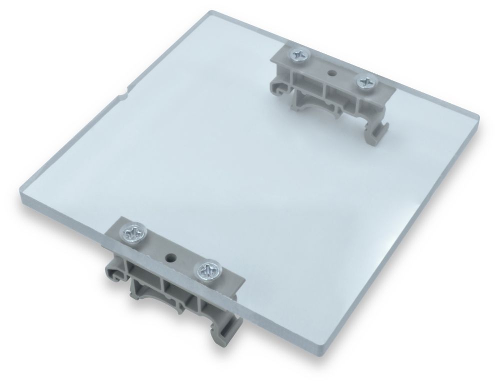 4.0" x 4.0" DIN Rail Mounting Plate - Polycarbonate - Winford Engineering