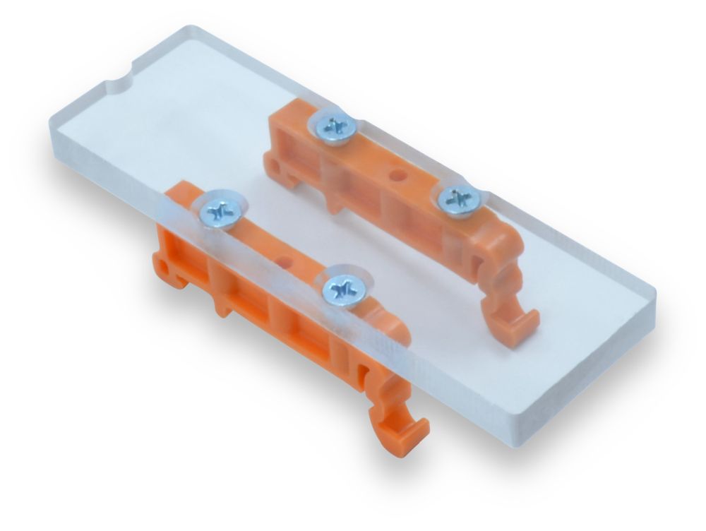 1.0" x 3.0" DIN Rail Mounting Plate - Polycarbonate - Winford Engineering