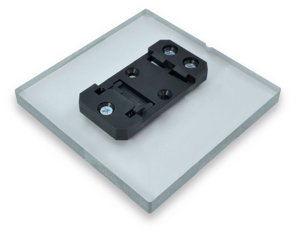 4.0" x 4.0" DIN Rail Mounting Plate - Polycarbonate - Winford Engineering