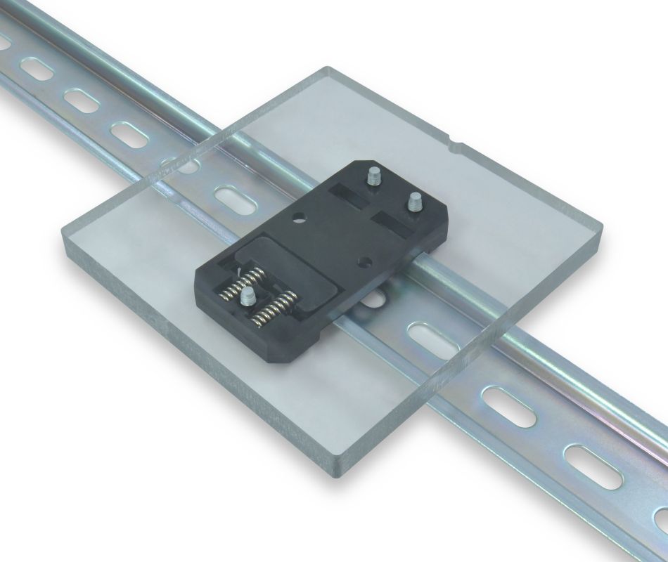4.0" x 4.0" DIN Rail Mounting Plate - Polycarbonate - Winford Engineering