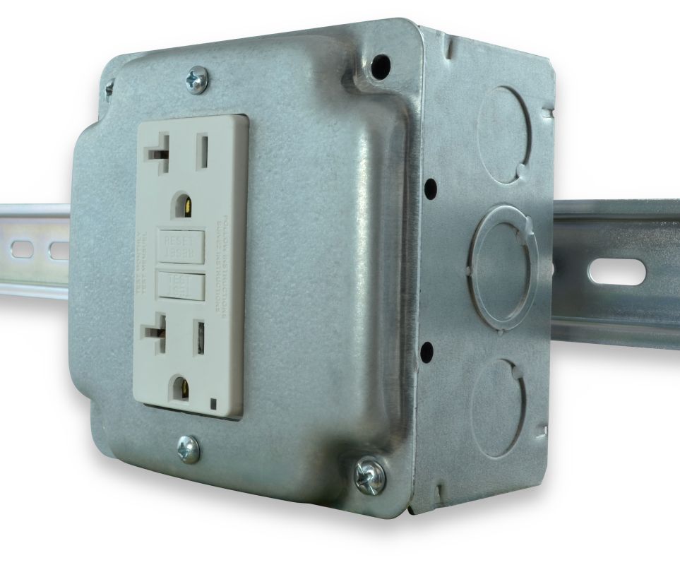 DIN Rail Mounted 4" Square Electrical Box - Winford Engineering