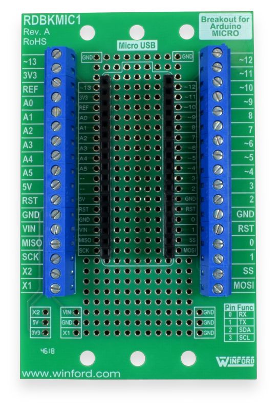Breakout for Arduino MICRO - Winford Engineering