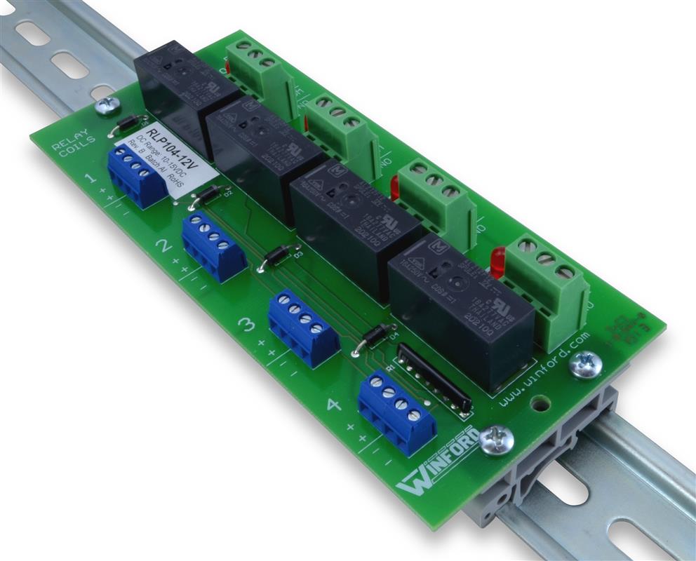 Relay Board: 4 SPDT 15A Relays with Screw Terminals - Winford Engineering