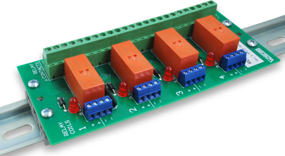 Relay Board: 4 DPDT 5A Relays with Screw Terminals - Winford Engineering